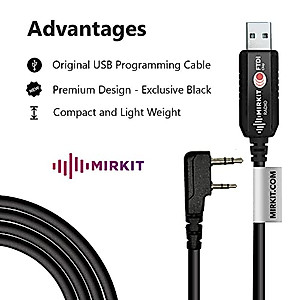 MIRKIT FTDI USB Baofeng Programming Cable for Flashing Ham Radios: Wouxun, Kenwood, Baofeng, Archell,100% USA Warranty (Model 1)