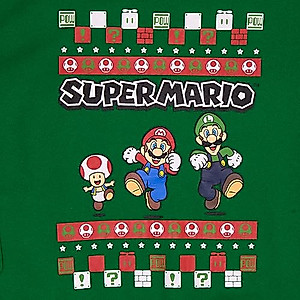 Nintendo Super Mario Bros Boys 2-Piece Set - Holiday Sweatshirt & Jogger Pants 2-Pack Bundle Set for Kids and Toddlers (Size 10-12, Green)