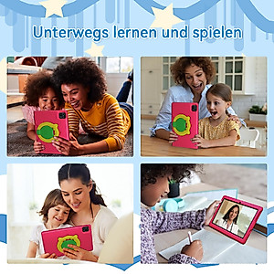 Freeski 10-inch Kids Tablet with Android 12, HD IPS Display Tablet for Kids, 2GB RAM, 32GB ROM, Quad-Core Processor, Kidoz Pre Installed, Parental Control, Kid-Proof Case (Pink)