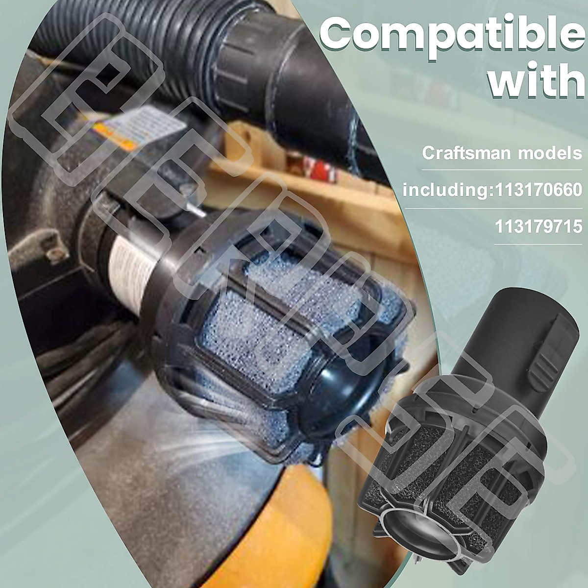 2-1/2-Inch Vacs Vacuum Diffuser Muffler CMXZVBE38660 for Craftsman CMXEVBE17596 Shop Wet/Dry Vacuum Cleaner Attachment, Reduce Noise