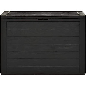 FAMIROSA 50 Gallon Garden Storage Box Outdoor Cushion Deck Patio Storage Chest Storing Pillow Tool Box Blanket Indoor Interior Container 38.7x17.3x21.7inches (38.7x17.3x21.7inches Black)