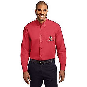 Kappa Alpha Psi Long Sleeve Oxford Large Red/Light Stone
