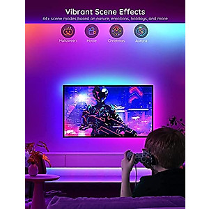 Govee Smart RGBIC LED Strip Lights 65.6ft, Alexa LED Light Strip Work with Google Assistant, Music Sync, DIY Multiple Colors on One Line, WiFi Color Changing LED Lights for Bedroom, Living Room