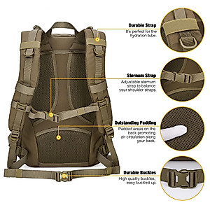 Mardingtop 25L Hiking Backpack,Lightweight Molle Tactical Backpack for Running,Hiking,Cycling,Motorcycle(With Rain-cover)