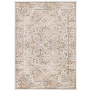 Safavieh Atlas Collection 7'10" x 10' Camel/Stone ATL976C Vintage Oriental Distressed Viscose Area Rug