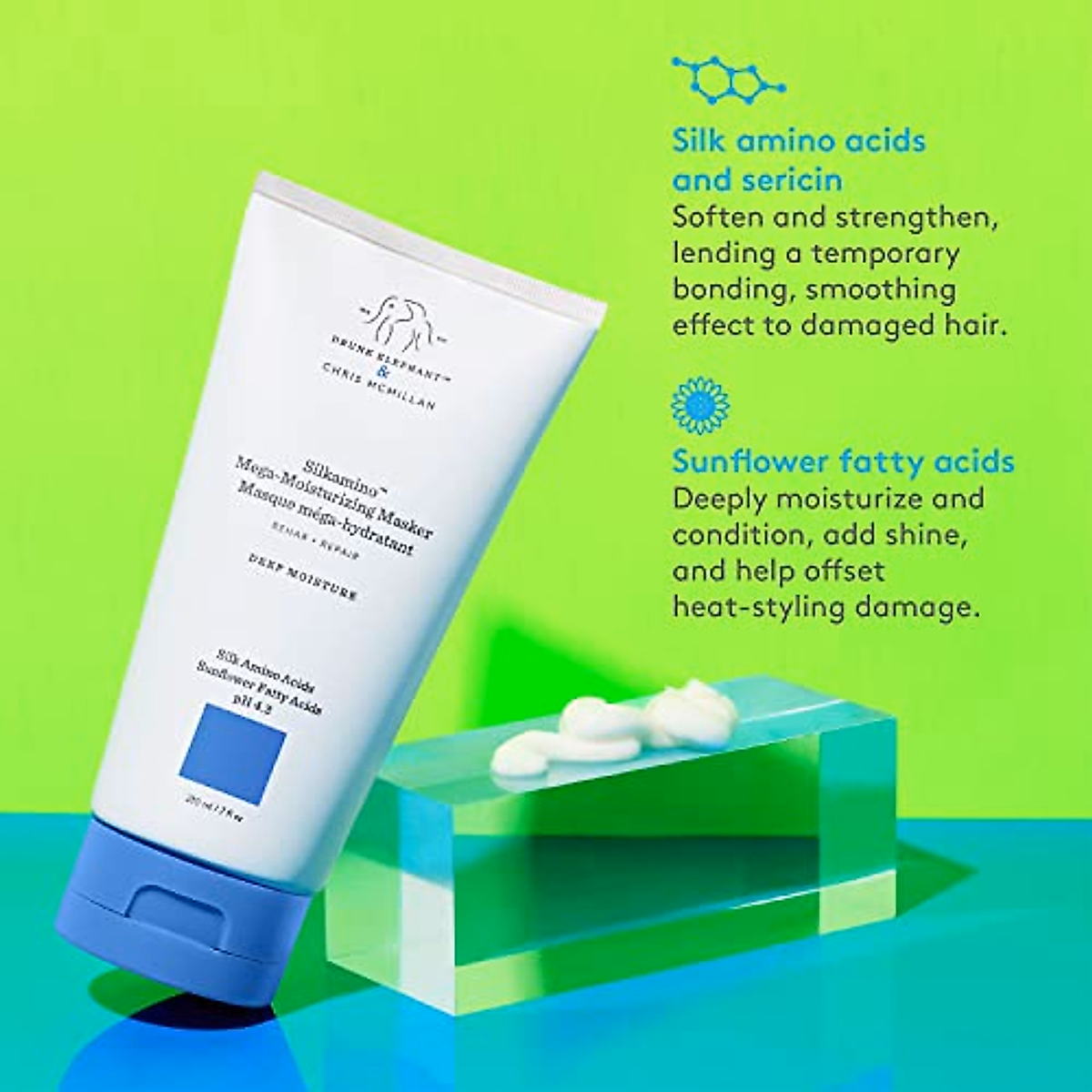 Drunk Elephant Silkamino Mega-Moisturizing Masker Conditioner - For All Hair Types (210 mL / 7 Fl Oz)