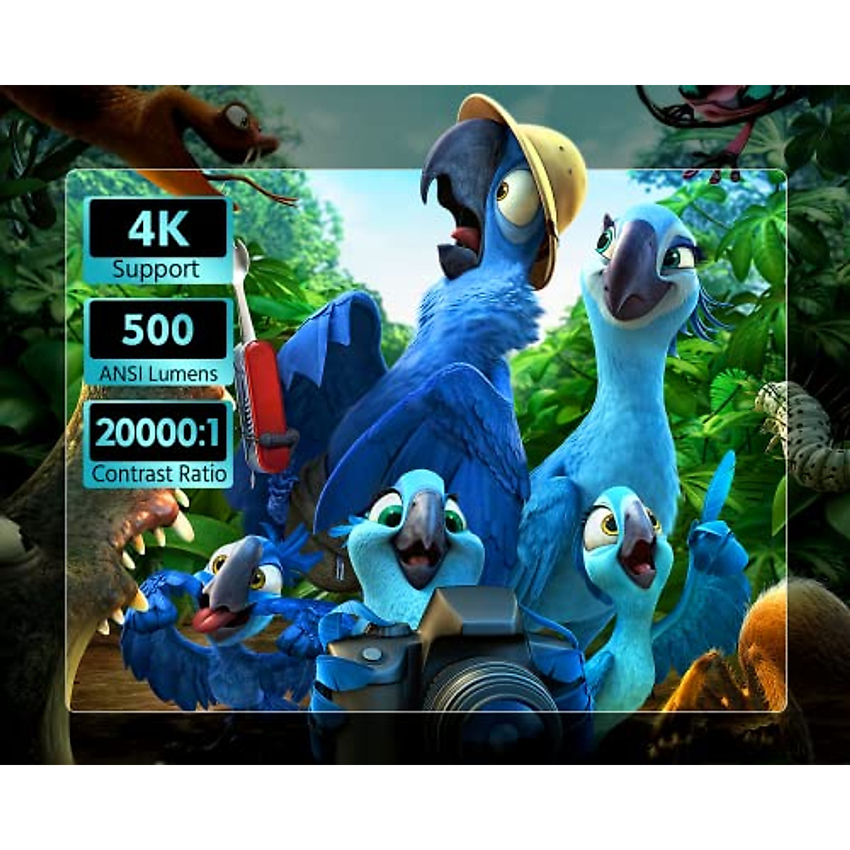 4K Support Android TV 10.0 Projector 5G WiFi Bluetooth Native 1080P, CIBEST Full-Sealed Optical Engine Home Movie FHD Projector with Netflix/Prime Video Built-in, 8000+ Apps, Autofocus, Stereo Sound