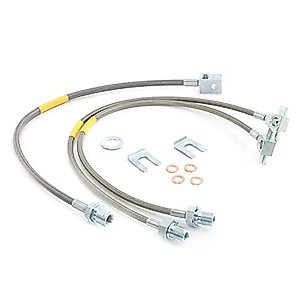 FAPO SHOCK Front and Rear Extended Stainless Steel Brake Lines Compatible With 1971-1991 Chevy C/K 10 15 20 K5 Blazer 4-6" Lift