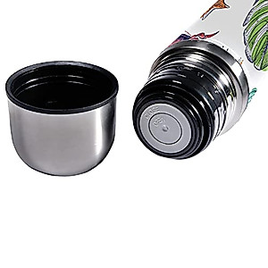 sdfsdfsd 17 oz Vacuum Insulated Stainless Steel Water Bottle Sports Coffee Travel Mug Flask Genuine Leather Wrapped BPA Free, Summer Tropical Leaves Background