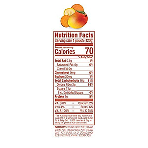 Happy Tot Organics Stage 4 Baby Food Pouches, Gluten Free, Vegan Snack, Love My Veggies, Fruit & Veggie Puree, Carrot, Banana, Mango & Sweet Potato, 4.22 Ounce (Pack of 8)
