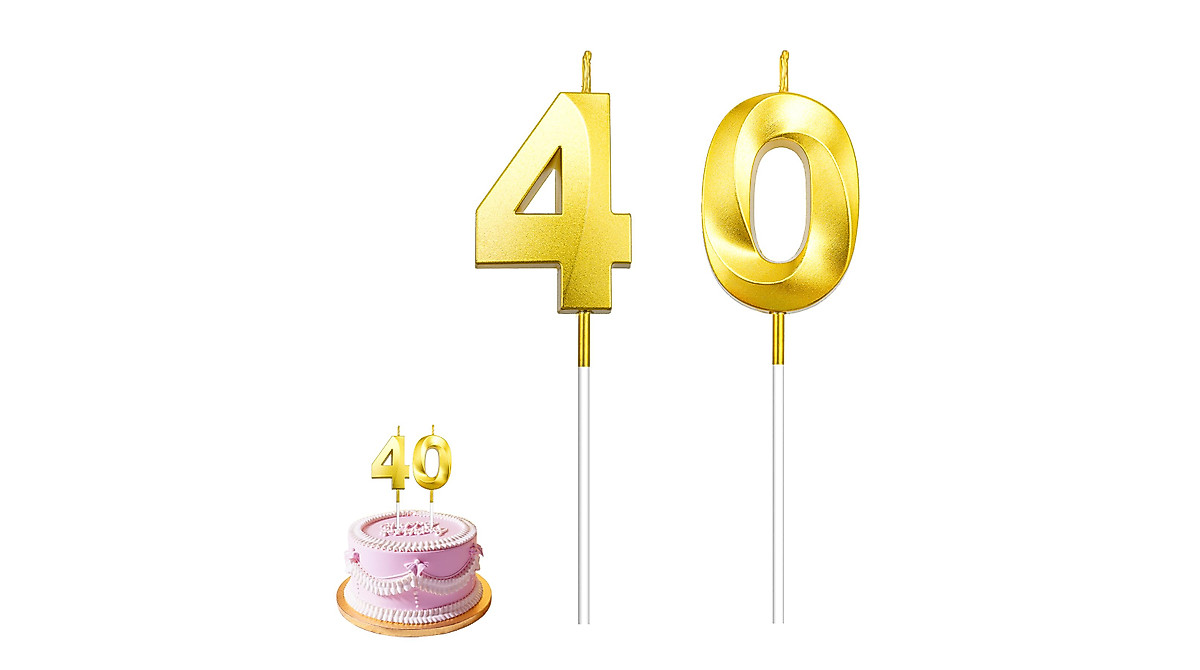 Sparkling 40th Birthday Candles & Decorations