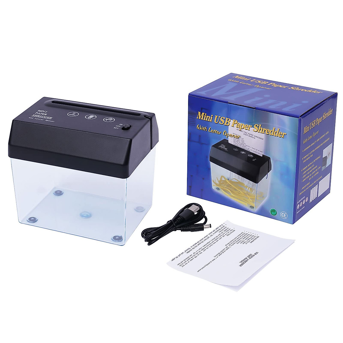 LGODDYS Paper Shredder USB Auto A4 Paper Shredder Portable Mini Paper Cutting Machine Universal Office School Home Desktop Stationery for Bills Receipts