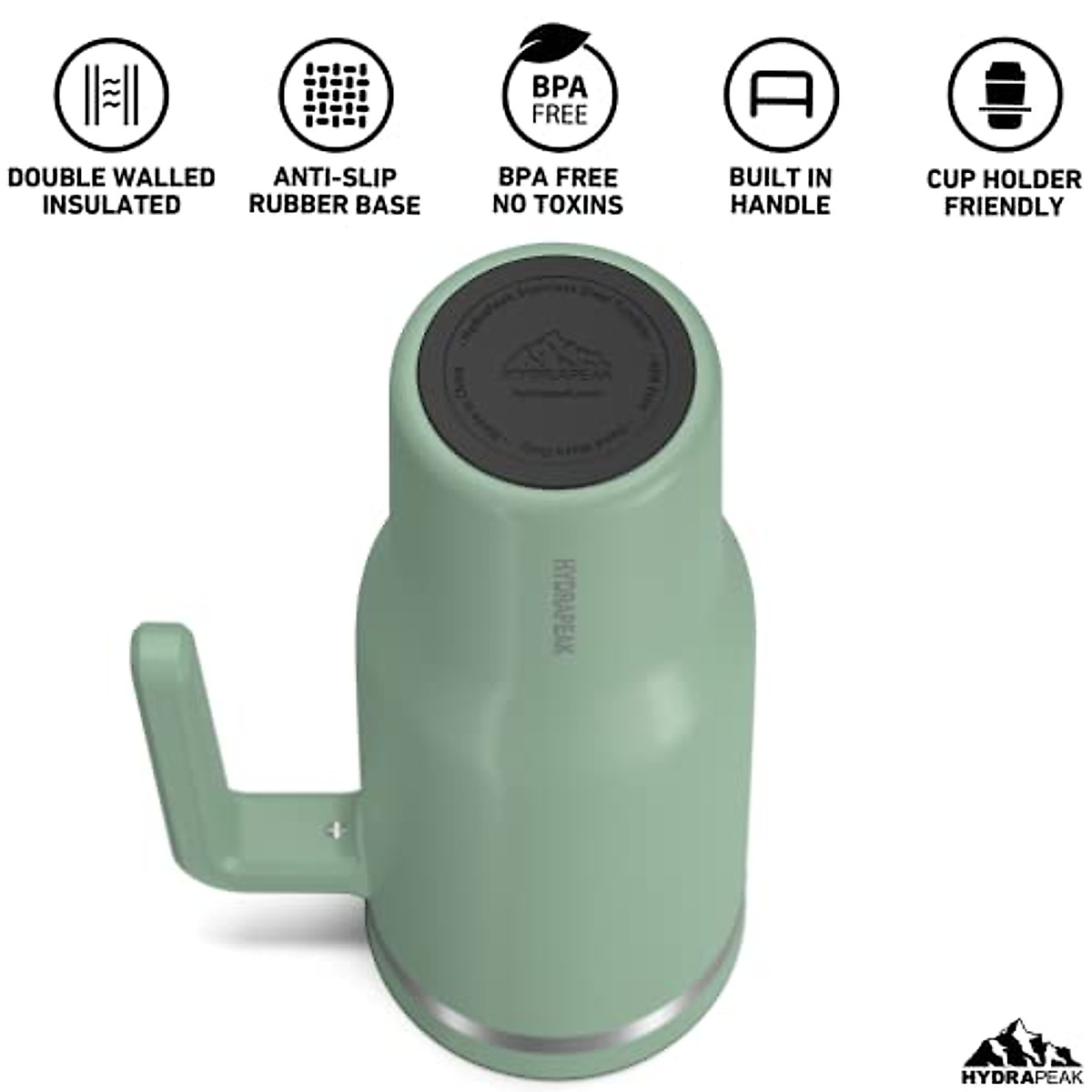 Hydrapeak Voyager 40 oz Tumbler With Handle and Straw Lid, Tumbler, 40 Oz Tumbler Handle, Tumbler Lid Straw, Tumblers, 40oz Tumbler With Handle (Sage)