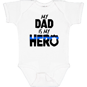 inktastic My Dad is My Hero Police Officer Family Baby Bodysuit 6 Months 0020 White 39406