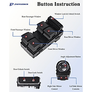 Window Switch Driver Side Compatible with 2007-2014 Chevy Silverado/GMC Sierra 1500 2500HD 3500HD Power Master Window Switch & Door Lock & Mirror Replace#20945129 15804093 22883768