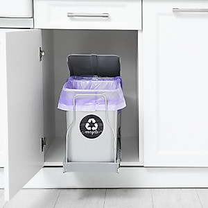 Rustic Trash Recycle Magnets for Kitchen Trash Can and Recycle Bin, Farmhouse Garbage Can Logo Symbol Magnet, 3.5 Inch Recycle Magnet for Trash Can with 4 Adhesives, Made in USA, Combo Wood