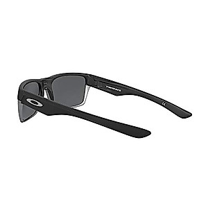 Oakley Men's OO9189 TwoFace Square Sunglasses, Matte Black on Silver/Prizm Black Polarized, 60 mm