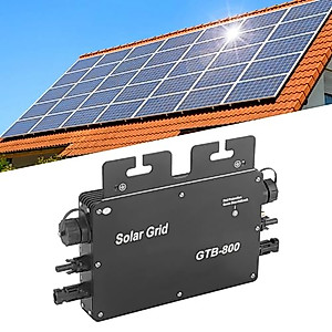 Therj 800W Micro Inverter, Automatic Identification Solar Grid Tie Microinverter DC to AC, WiFi Control Self Cooling 120/230V Automatic Identification Power Solar Inverters for Roof Outdoor(Black)