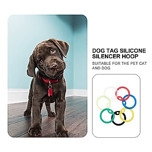 POPETPOP Military Dog Tag Silencers- Silicone Round Rubbers Dog Tag Silencer Slicone Rubber Silencers for Military Dog Tag 14pcs, 4x4cm