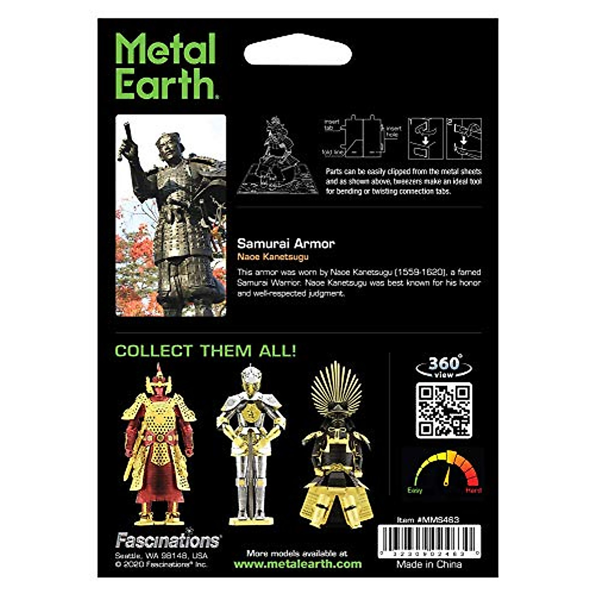 Metal Earth Samurai Armor (Naoe Kanetsugu) 3D Metal Model Kit Fascinations