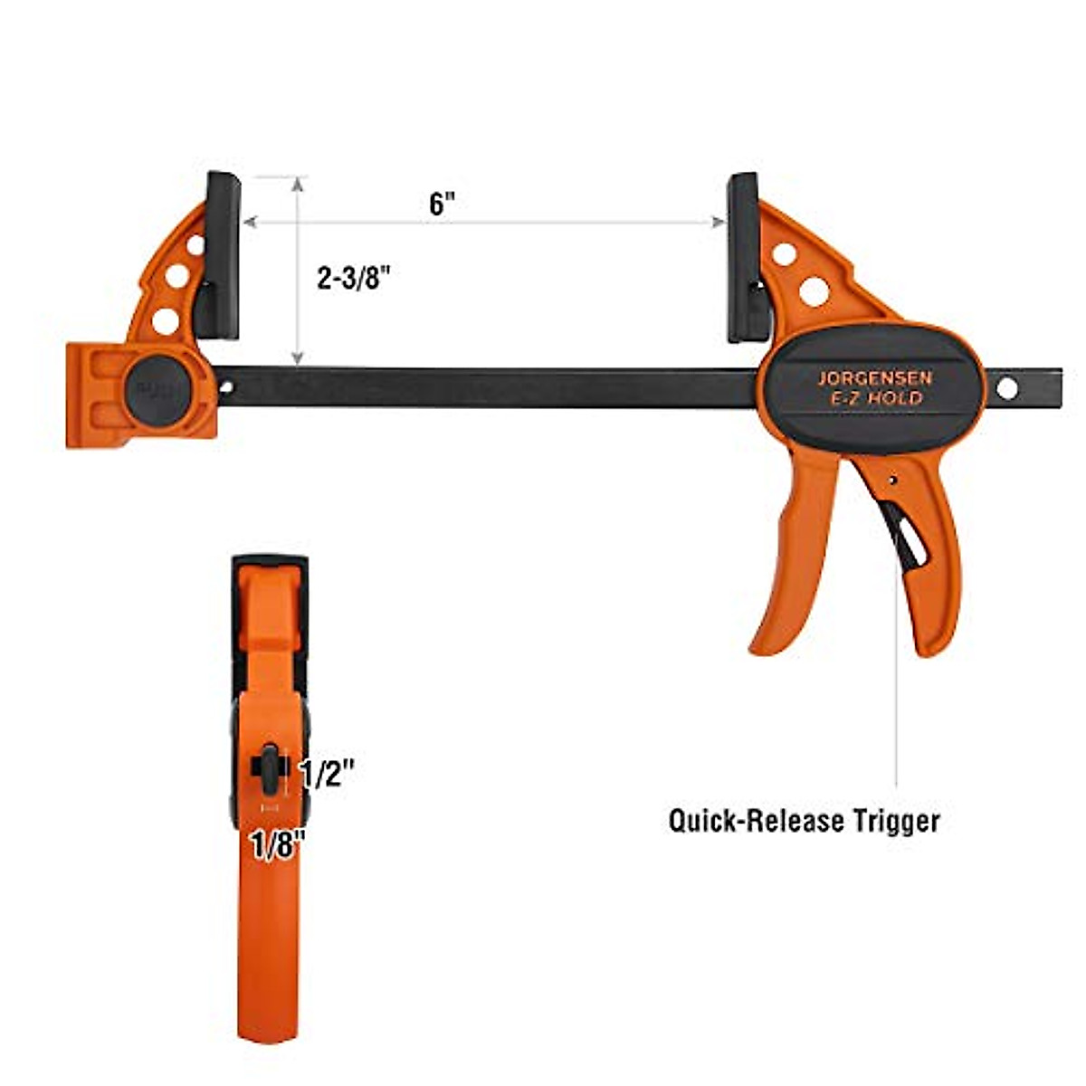 Jorgensen 6" Spreader/Bar Clamp Set, 4-pack,One-Hand Light Duty E-Z Hold Clamp/Spreader, 99216A