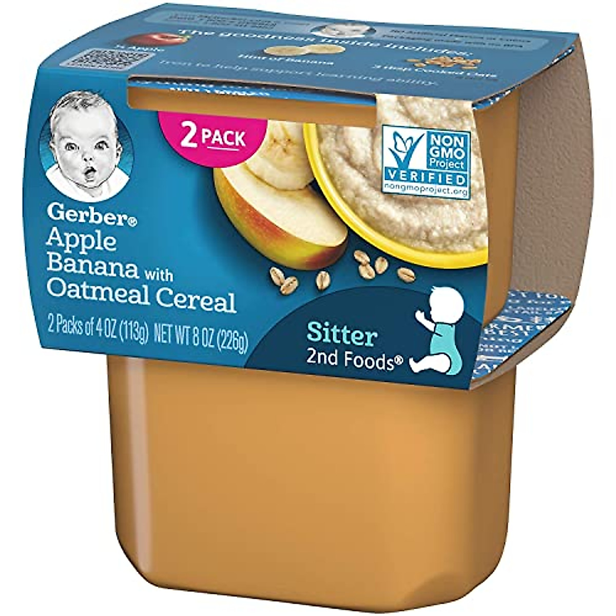 Gerber Baby Food, 2nd Foods, Apple Banana with Oatmeal, 8 OZ (Pack of 1)