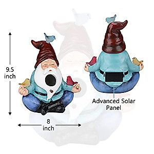 Yinns Bird House, Wild Bird House for Outside, Resin Waterproof Bird House, Decorative Funny Gnomes Bird House with Solar Powered LED Light for Home Garden Decor