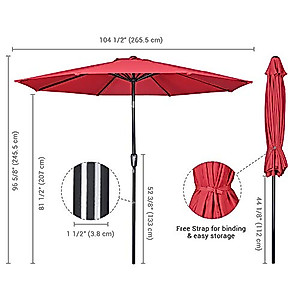 Yescom 10Ft UV50+ Aluminum Outdoor Table Patio Umbrella with Crank Tilt 3000PA Sunshade Deck Yard Garden Pool Balcony