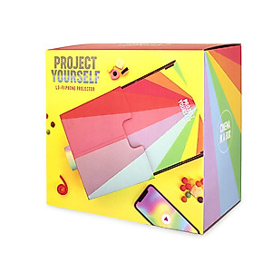 Luckies of London | Mini Projector | Cardboard Portable Projector | Phone Accessories | Smart Phone Projector & Movie Projector for Home | Tech Gadgets for Kids | 3.3ft Throw Distance | Rainbow
