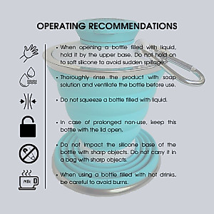 Collapsible water bottles for travel 500 ml, Foldable sports water bottles, small silicone reusable portable water bottle 17 Oz, collapsible water cups for sports hiking running, BPA Free, green