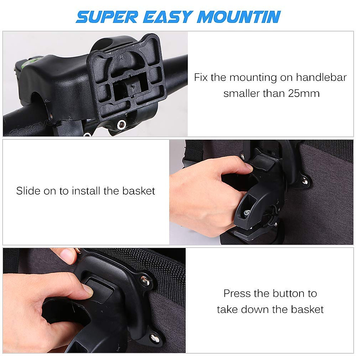 Lixada Foldable Front Bicycle Basket Removable Bicycle Pet Basket Pet Dog Cat Rabbit Carrier Camping Tote Bag