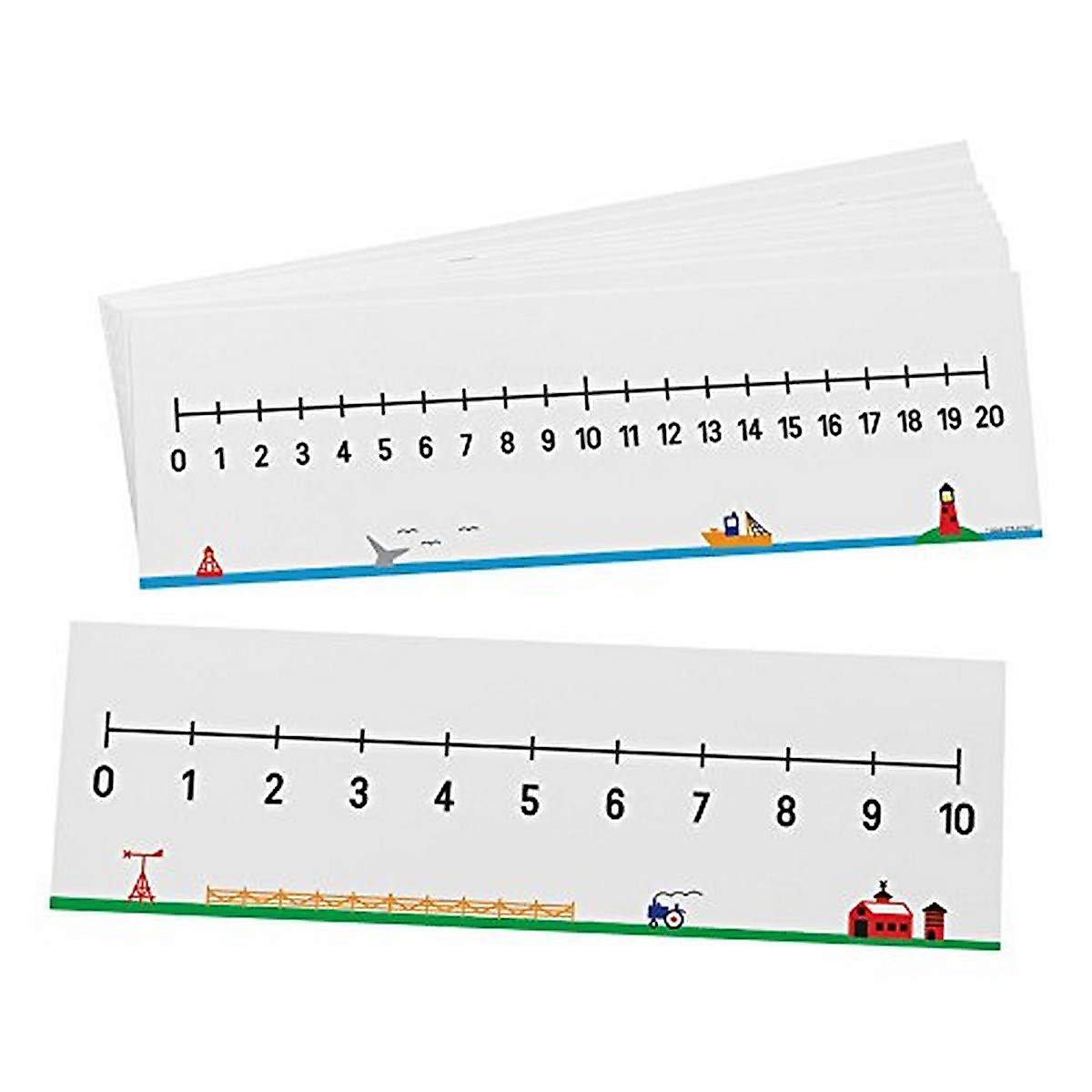 Didax Educational Resources 0-10/0-20 Number Line, Set of 10, Multi (211557)