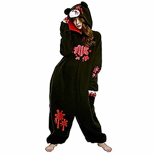 SAZAC Gloomy Bear Kigurumi - Onesie Jumpsuit Halloween Costume (Black)