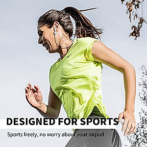 Vsagier Strong Magnetic Airpods Strap, Silicone Anti-Lost Cord Sports Lanyard with Extra Tangle-Free Cable Storage Case, Compatible with Airpods 3rd / 2nd Generation/Pro / 1(White)