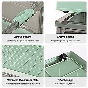 YUEHUA Plastic Storage Bins with Lids, 40 Liter Large Storage Bins with Lids, Plastic Storage Bins, Plastic Tote for Home/Bedroom/Kitchen/Office/Travel