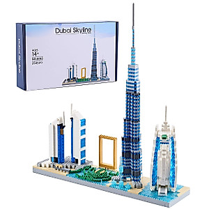 DOLBLOCK Architecture Dubai Skyline Collectible Model Building Kit Micro Mini Blocks Sets for Adults Toy Present Model Kit for Kids, 2545 Pieces