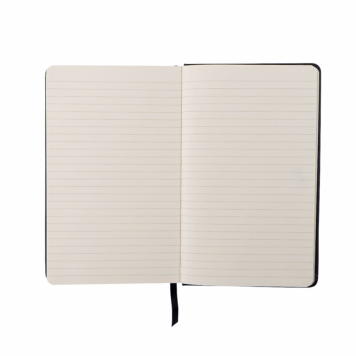 Ruled Notebook, Black Leather Bound Hardcover Journal with Lined Paper, Business Premium Label Stickers, and Elastic Closure, 5 x 8.25 inches - SuperiorMaker