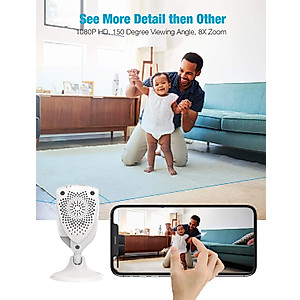 Ebitcam Pet Camera,1080P Mini Baby Monitor with Camera and Audio,Night Vision, 2-Way Audio,Motion Alarm for Home Security Camera,Watch Live Streaming Video Anywhere,Cloud Storage,Work with 2.4G WiFi