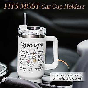 SANDJEST Christian Gifts for Women, Inspiration Gifts Tumbler 40oz Stainless Steel Insulated with Handle and Straw - Mother's Day Birthday Religious Gifts for Mom, Friend, Sister, Grandma