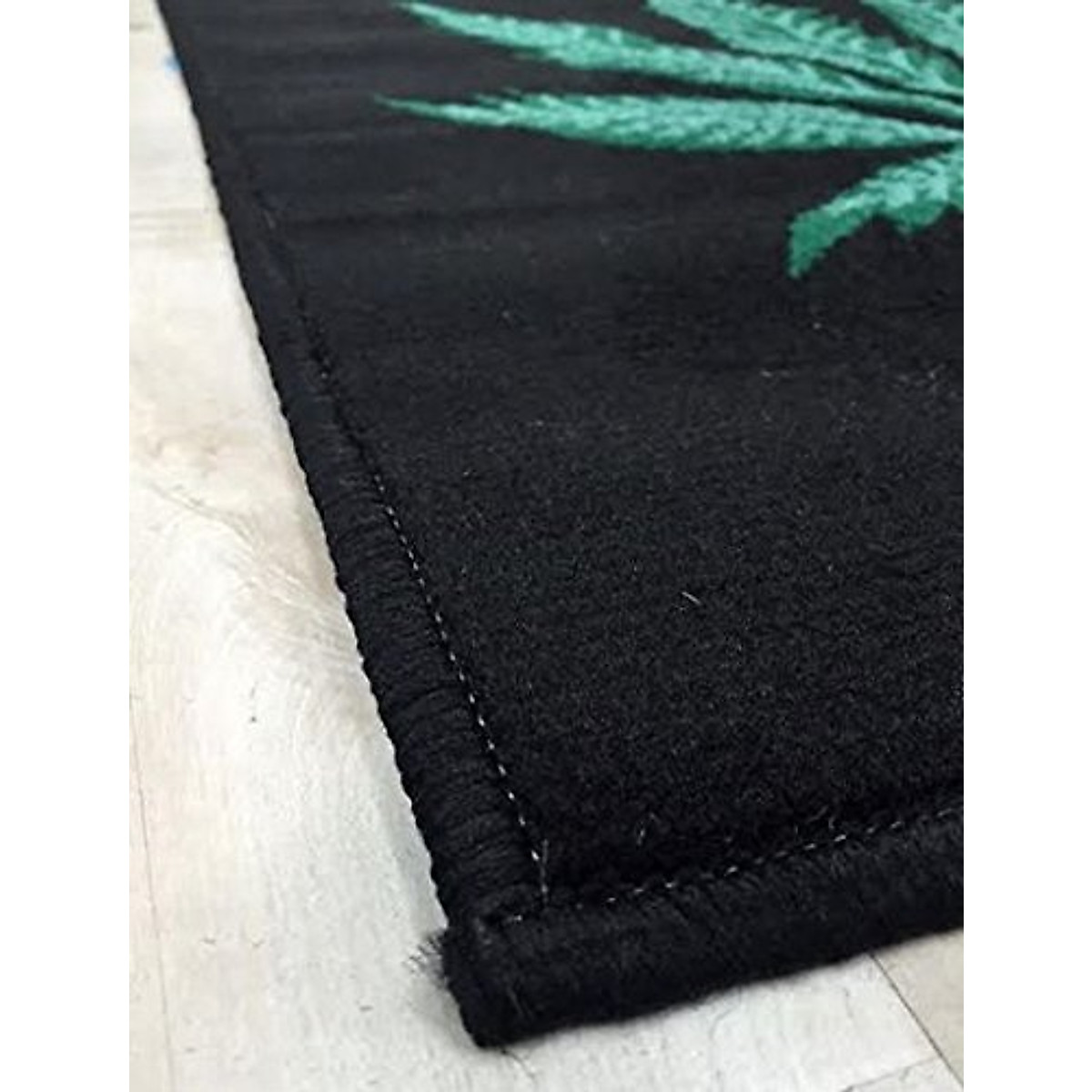 Modern Mary Jane Leaf Weed Marijuana Plant Carpet Theme Oriental Area Rug (2’ X 7’ Runner)
