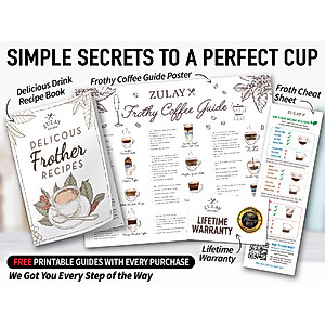 Zulay Kitchen Milk Frother Wand (2 Duracell Batteries Included) - Handheld Milk Frother - Easy-Clean Milk Frother Wand & Drink Mixer - Electric Coffee Frother for Frappe, Matcha - Metallic Blue