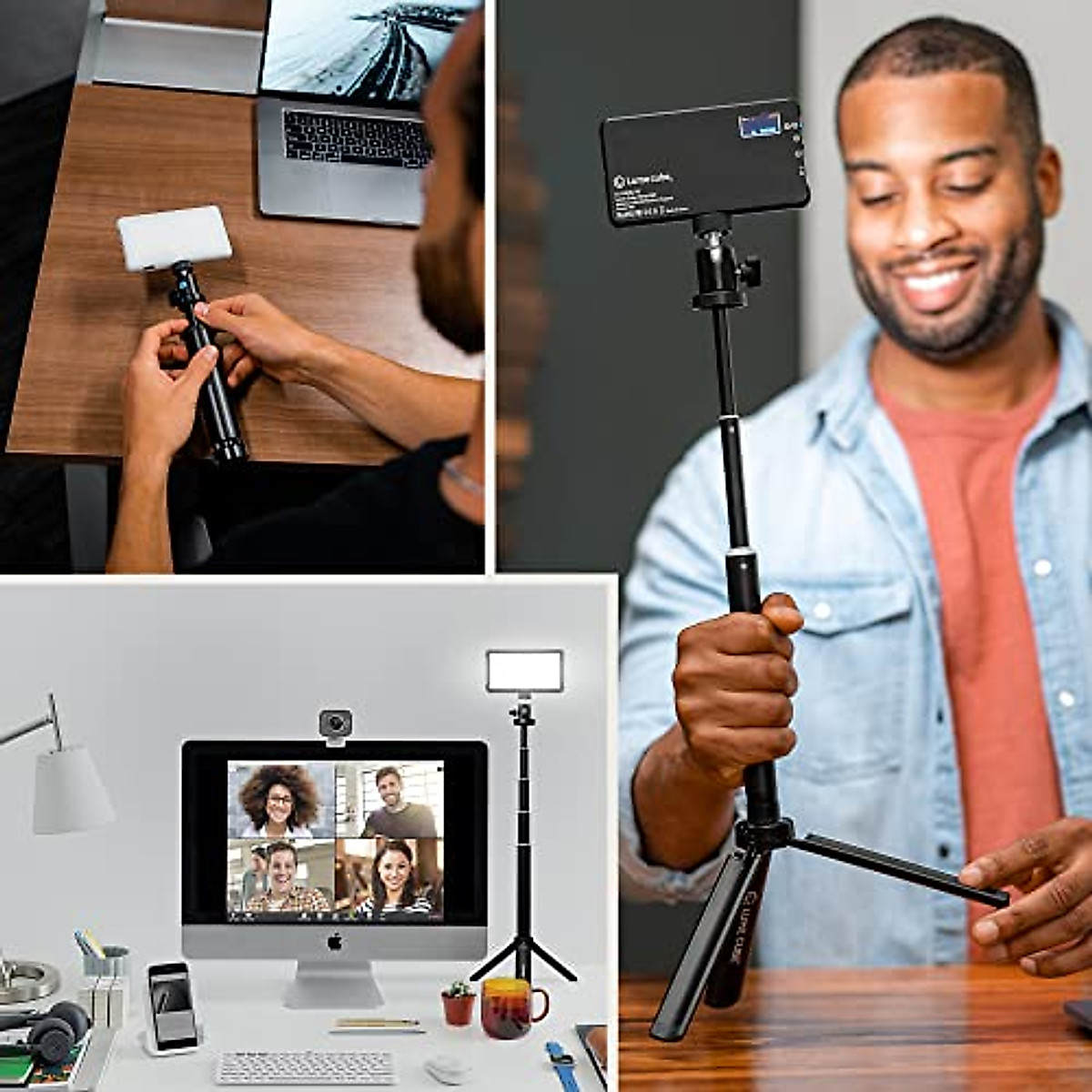 Lume Cube 30" Adjustable Webcam Stand | Webcam Stand | Desktop Tripod | Foldable and Collapsible Stand for Lights & Webcams | Logitech C925e, C922x, C930e, C922, C930, C920, C615