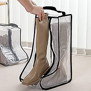 INOOMP 2pcs Storage Bag Clear Boot Storage Bags Shoe Bags with Zipper Tall Boots Organizers Protector Bag Reusable Shoe Storage Pouches Multi- Storage Bags for Home and Travel (Clear)