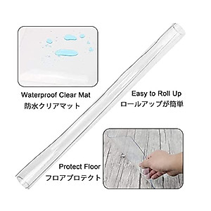 Clear PVC Desk Chair Mat 1mm Clear PVC Floor Protector Mat,Office Chair Mat,Plastic Vinyl Floor Runner Protector Waterproof Dustproof,70/90/110/130/150cm Wide,100-280cm Length for Office & Home (Colo
