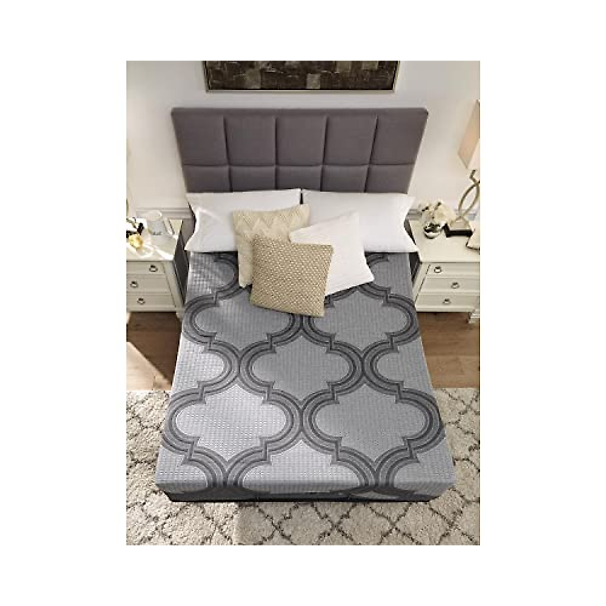 Signature Design by Ashley 1100 Series Traditional 11 Inch Firm Mattress in a Box for Pressure Relief, Queen, Light Gray