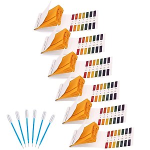 pH Test Strips, 480 Strips Full Range 1-14 Universal pH Test Litmus Paper pH Soap Making Testing Strips for Water Wine Saliva Urine Soil, 6 Pack pH Strips and 6 Test Pipette Droppers with Storage Case