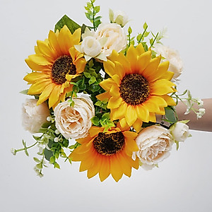 HO2NLE 4PCS Artificial Flowers Branches Faux Silk Cherry Blossoms Stem Fake Floral for Home Garden Restrant Hotel Parties Wedding Table Centenpieces Arrangements Decor Spray in Pink