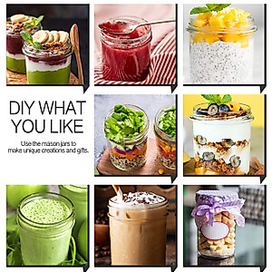 KAMOTA Mason Jars, 8 oz Glass Jars With Regular Lids and Bands, Ideal for Jam, Honey, Wedding Favors, Shower Favors, DIY Spice Jars, 24 PACK, Extra 24 Lids & 30 Whiteboard Labels