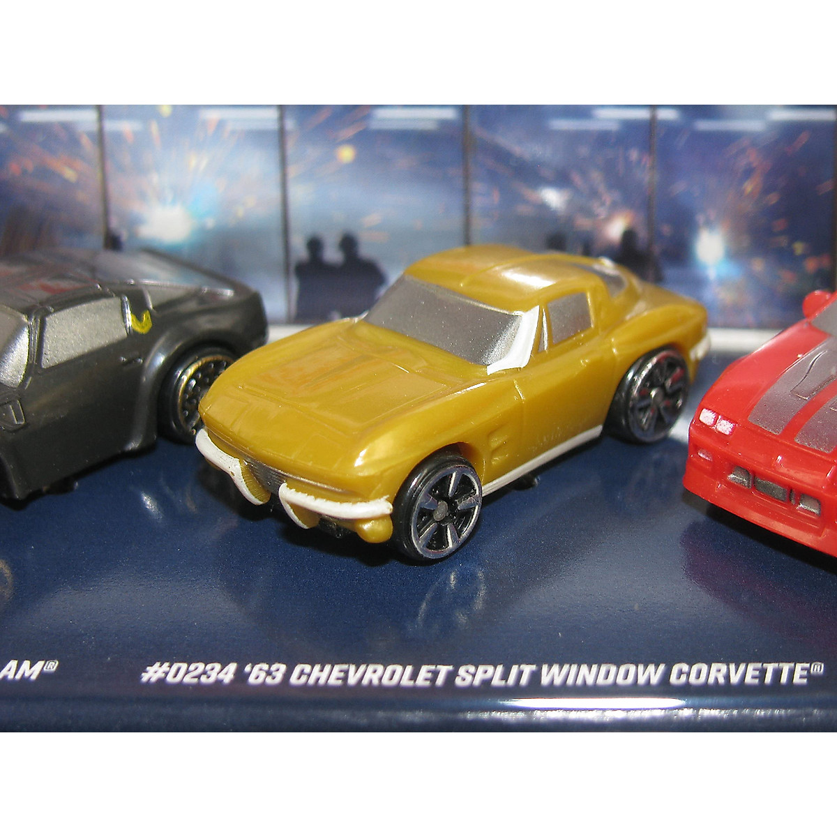 Micro Machines 2021 Series 4 World Pack #11 GM Icons: ZR1 Corvette, Pontiac Trans Am, '63 Split Window Corvette, IROC-Z Camaro, Cadillac CTS V