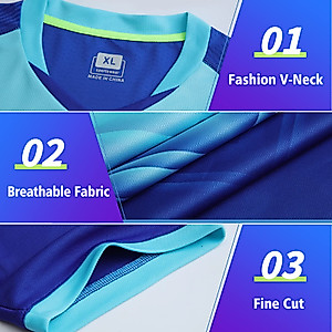 VIPOKO Custom Soccer Jerseys Any Name Number Team Logo - Personalized Soccer Jerseys for Men Boys Kids Aldult Uniform Set Navyblue